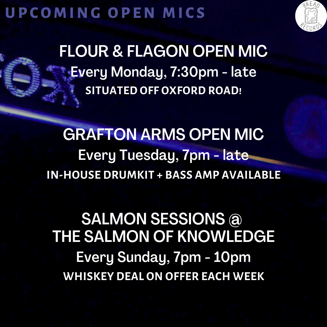 Our upcoming open mics! 💥 – Bread Records