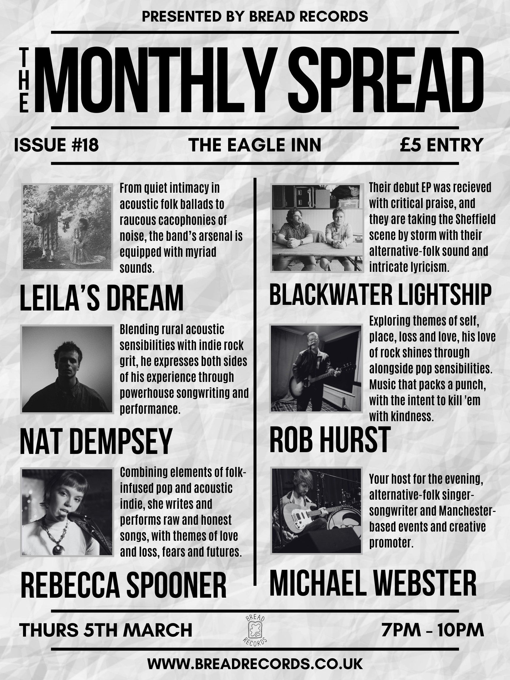 Only a week til our next “The Monthly Spread”! 🎶 – Bread Records